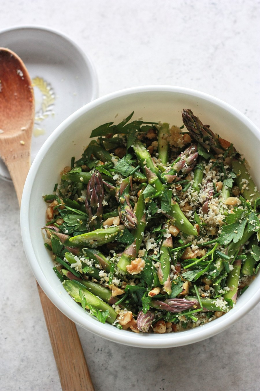 asparagus tart with breadcrumb and walnut gremolata – Dahlia Kitchen