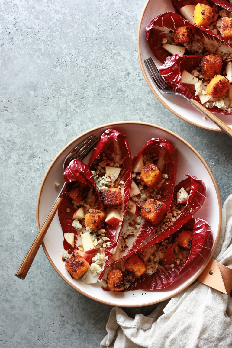 radicchio salad with cornbread croutons and apple cider dressing ...